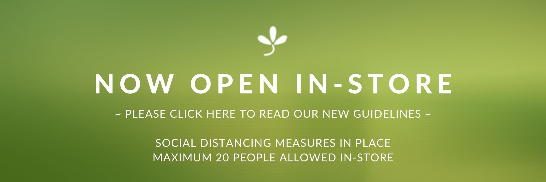 Coronavirus Plan Update: Now Open In-store & Online